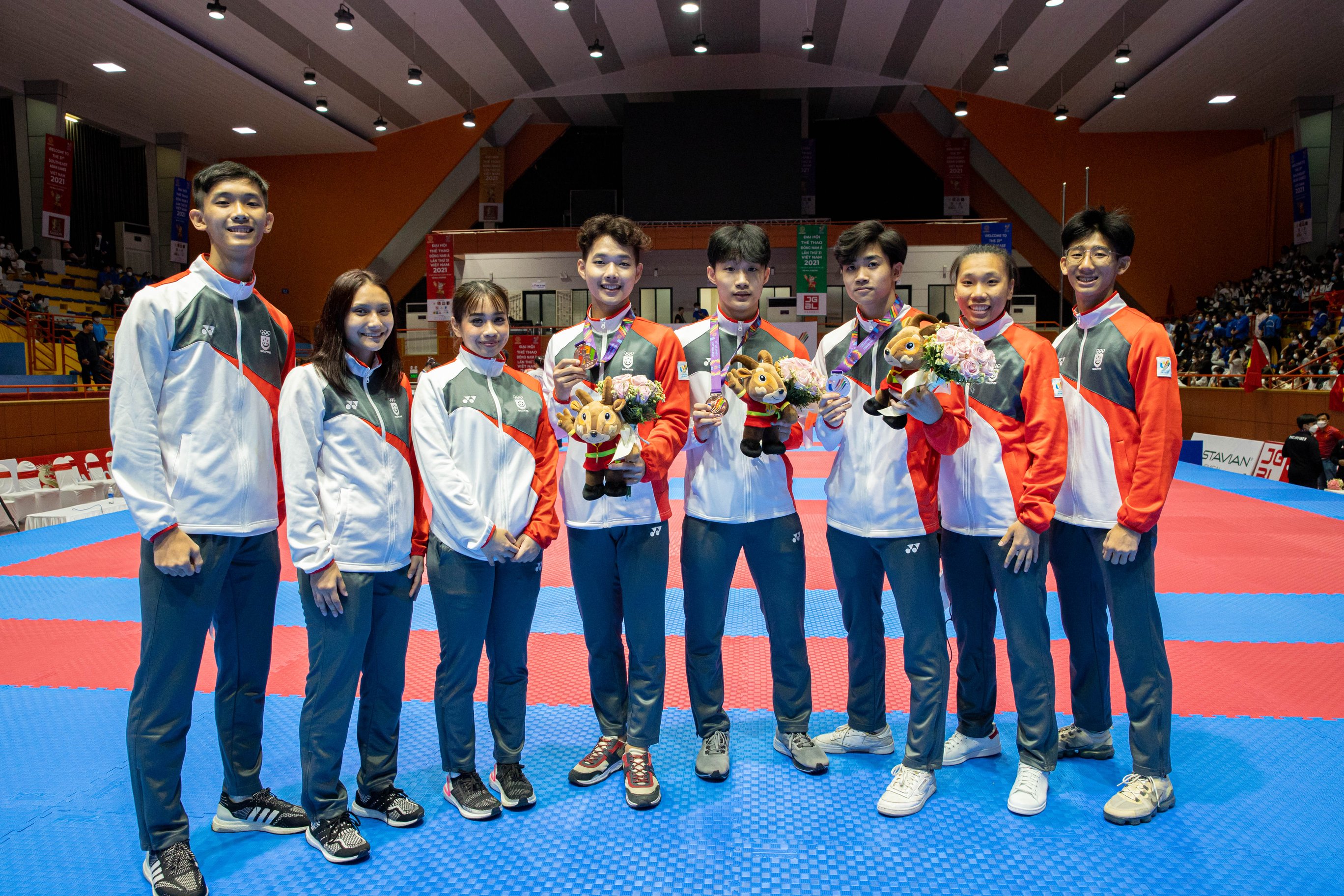 TeamSG's SEA Games debutants, win joint bronze in Men’s TKD Team Poomsae event!