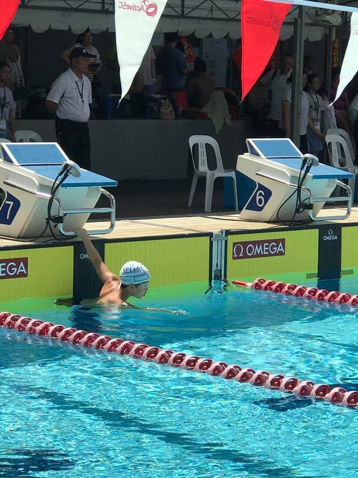 Swimming towards his goal, one stroke at a time