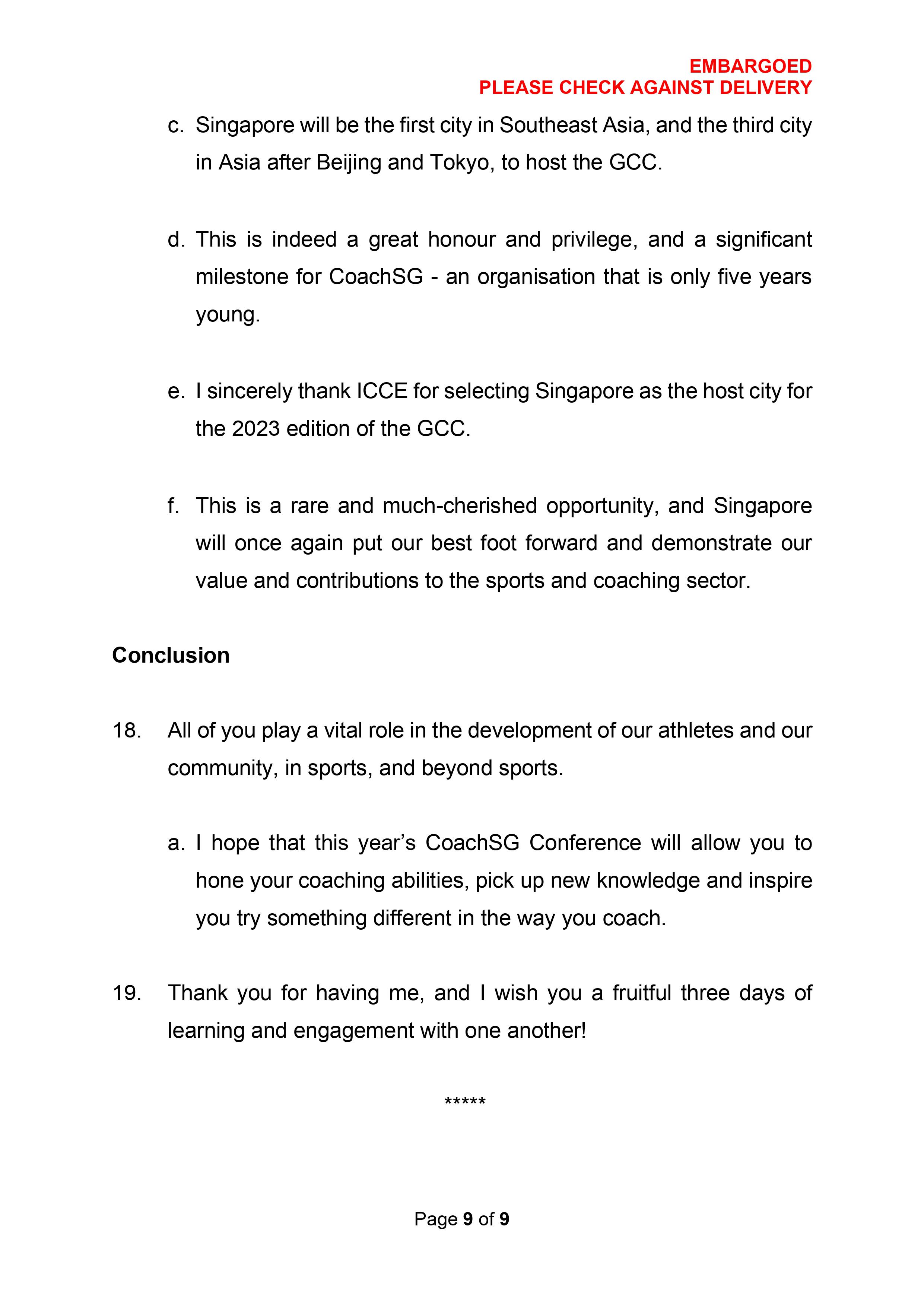 Opening Address by Minister Edwin Tong at the launch of CoachSG Conference 2021 (26 Oct)